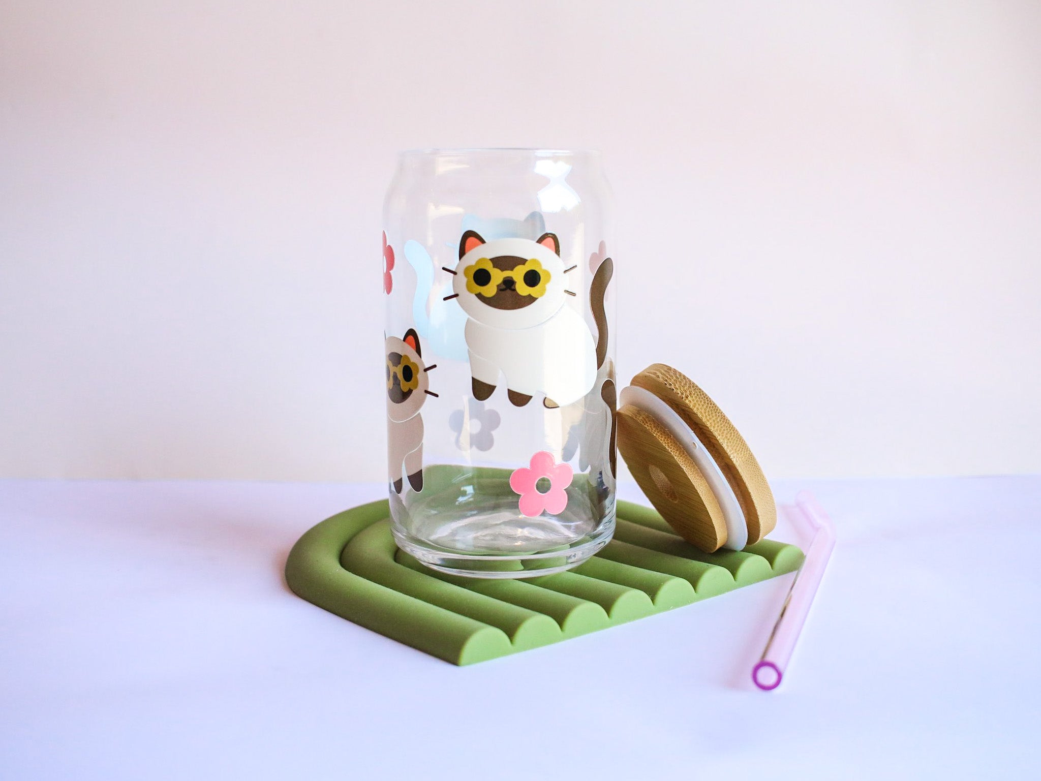 Siamese Cat Glass Cup – Made by April-Lynn